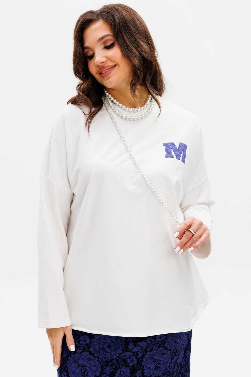 Джемпер 1066дж белый MisLana купить в интернет магазине | в наличии